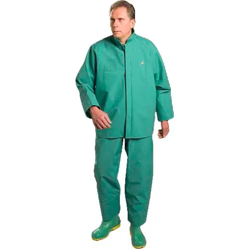 Onguard Chemtex Green Coverall W/Inner Cuffs, PVC on Polyester, XL