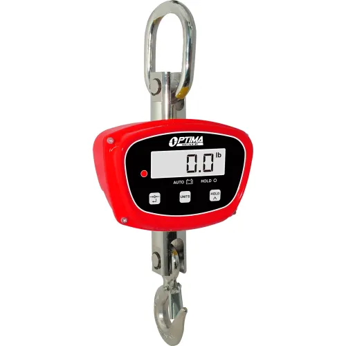 Optima LCD Digital Crane Scale With Remote 500lb x 0.2lb