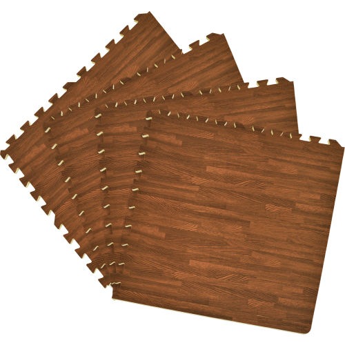 Achim Interlocking Foam Anti Fatigue Floor Tiles 24" x 24", Walnut, 4 Pack