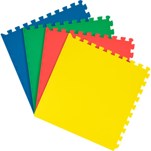 Achim Interlocking Foam Anti Fatigue Floor Tiles 24" x 24", Multi Color ...