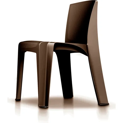 Cortech USA Razorback Heavy Duty All Plastic Stack Chair, Brown