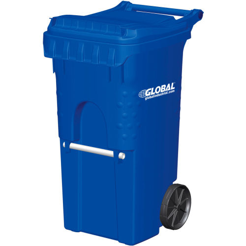 Global Industrial™ Mobile Trash Container, 35 Gallon Blue