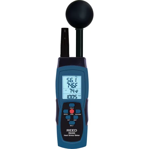 REED WBGT Heat Stress Meter, 4 AAA Batteries, Blue