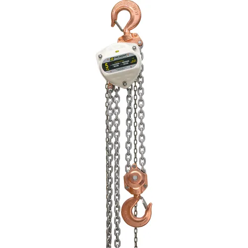 OZ Lifting Products Spark Resistant Manual Chain Hoist, 5 Ton Capacity ...
