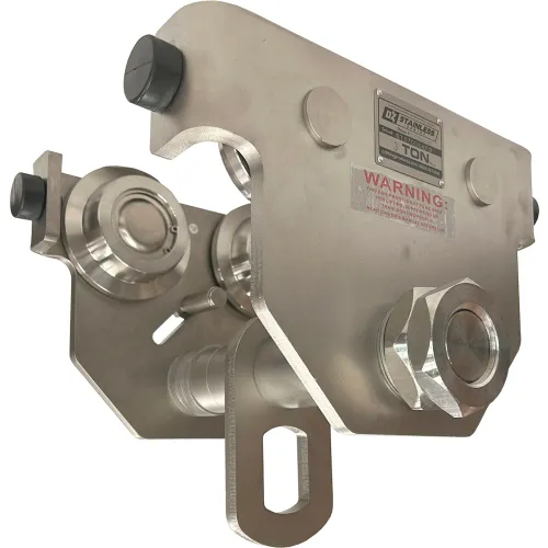 OZ Lifting Products Stainless Steel Push Beam Trolley, 3 Ton Capacity