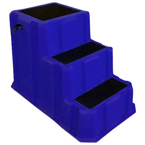 3 Step Nestable Plastic Step Stand - Blue 26"W x 43"D x 28"H - NST-3 BL