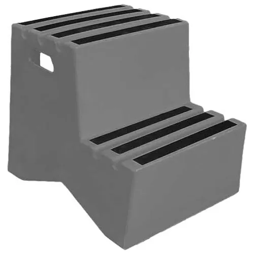 2 Step Plastic Step Stand - Gray 21"W x 24-1/2"D x 19-1/2"H - ST-2 GY