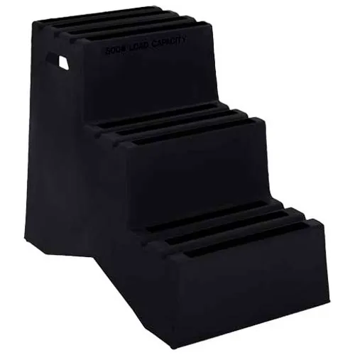 3 Step Plastic Step Stand - Black 20"W x 33-1/2"D x 28-1/2"H - ST-3 BK