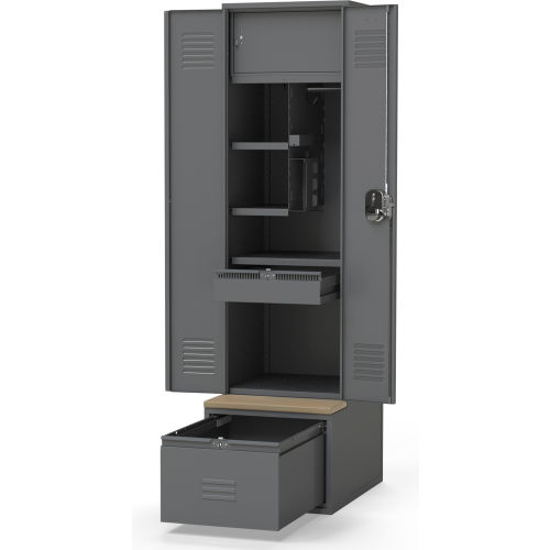 Penco® Patriot Fully Framed Duty Locker W/ 4 Half Shelves 24"Wx24"Dx90 ...