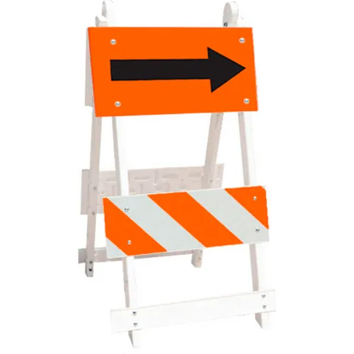 Plasticade Plastic Type II Traffic Barricade W/ Directional Arrow, Not ...