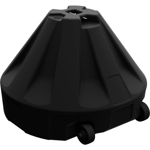 Plasticade Roll-A-Post Portable Sign Base, 24", Plastic, Black
