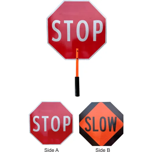 Plasticade Stop/Slow Paddle, 18" HIP ABS Plastic w/ 10" Fiberglass Handle