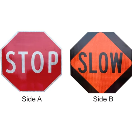 Plasticade® Stop/Slow Sign, Corrugated Plastic, High Intensity ...