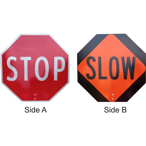 Plasticade® Stop/Slow Sign, ABS Plastic, Type 9 High Performance Grade ...