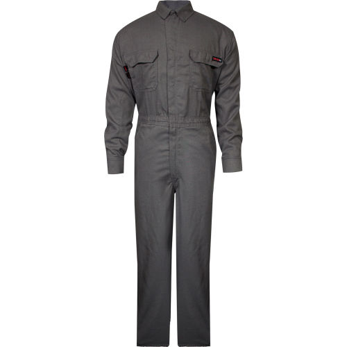 TECGEN Select® 8 cal Flame Resistant Coveralls, L-LN, Gray, TCG02150866