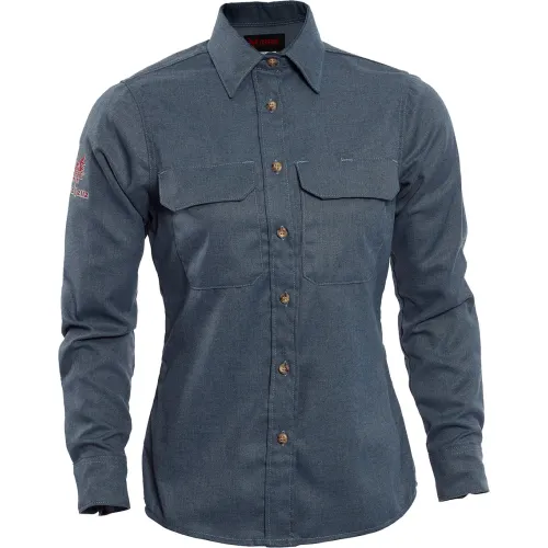 DRIFIRE® Women's Tecgen Flame Resistant Work Shirt, M Long-Tall, Light Blue