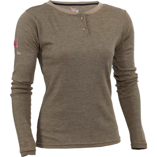 DRIFIRE® Women's Tecgen Flame Resistant Henley Shirt, M Tall, Tan