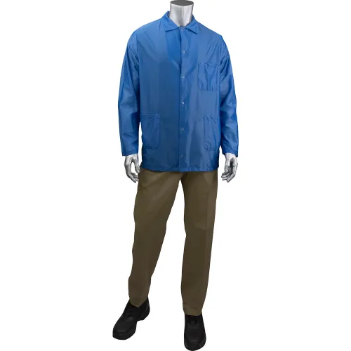 Uniform Technology™ StatStar Short ESD Labcoat, L, Royal Blue