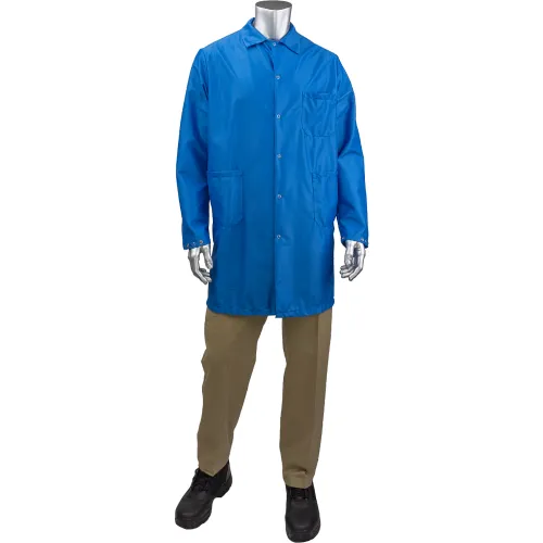 Uniform Technology™ StatMaster Long ESD Labcoat, XS, Royal Blue