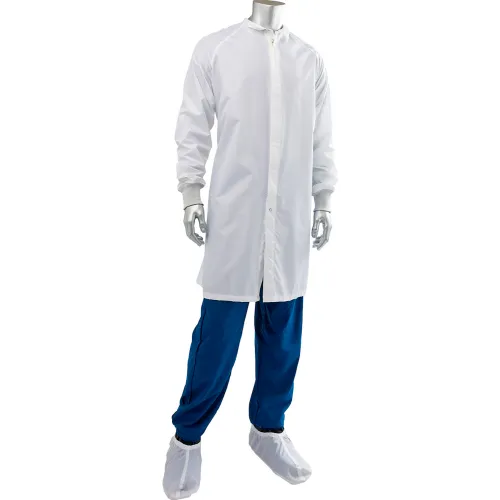Uniform Technology™ Cleanroom Frock with Zip Front, XL, White