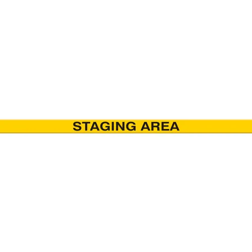 Accuform PTP222 Tough-Mark™ Heavy-Duty Message Strip, Staging Area, 3"x48"