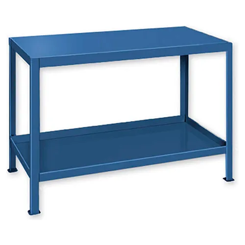 Pucel™ Stationary Machine Table W/ 2 Shelves, 36"W x 24"D, Blue