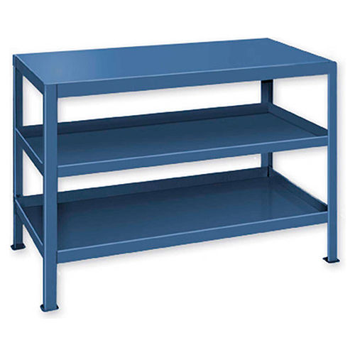 Global Industrial™ Stationary Machine Table W/ 3 Shelves, 36"W x 24"D, Blue