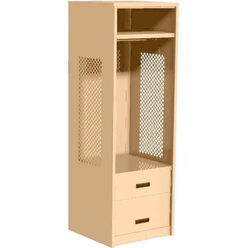 Global Industrial Open Gear Locker with 2 Drawers, 24"W x 24"D x 72"H ...