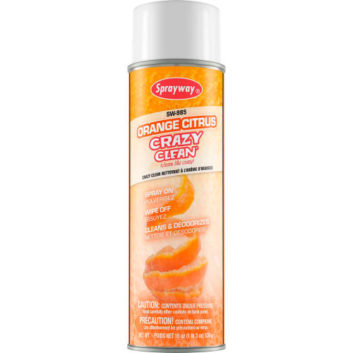 Sprayway® Orange Citrus Crazy Clean, 20 oz. Aerosol Spray - SW985 - Pkg ...