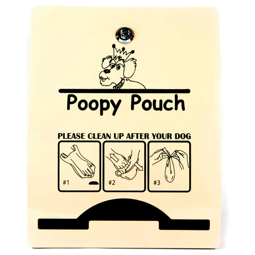 Poopy Pouch Express Pet Waste Bag Dispenser for Rolled Bags, Beige