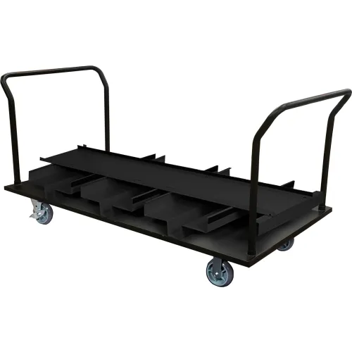 Vertical Stanchion Storage Cart, 18 Post Capacity
