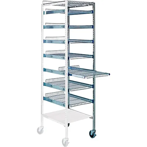 Quantum® Partition Store Single Bay Cart with Wire Shelves, 25"L x 29-1 ...