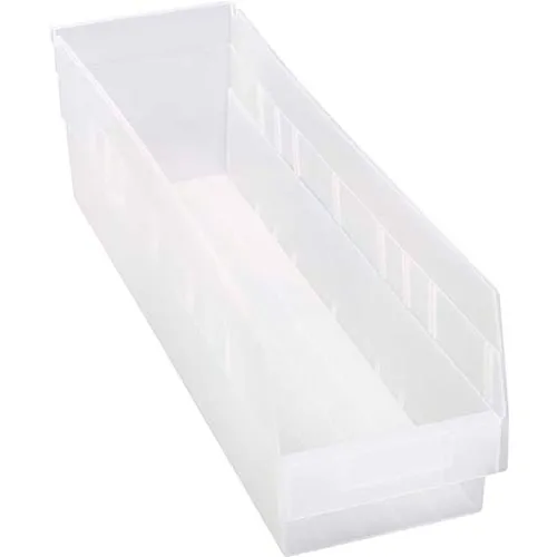Plastic Nesting Storage Shelf Bin QSB206 6-5/8"W x 23-5/8"L x 6"H Clear ...