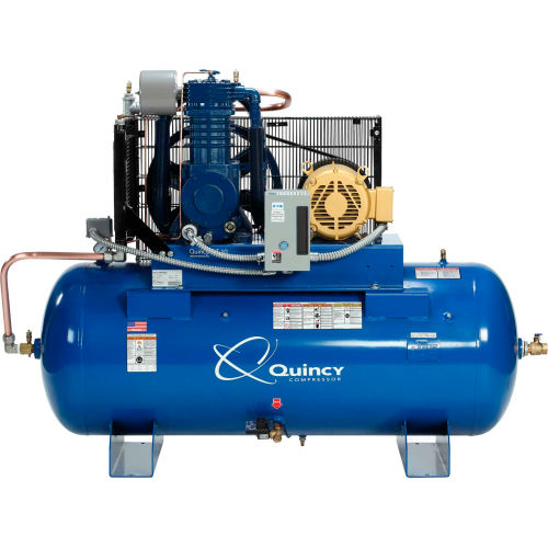 Quincy QT™ Max Two-Stage Air Compressor, 10 HP, 120 Gallon, Horizontal ...