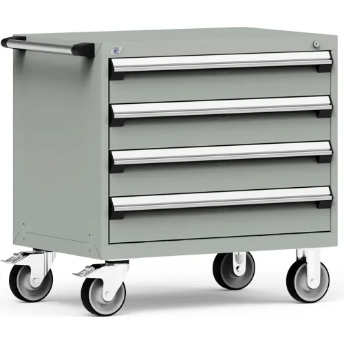 Rousseau Metal 4 Drawer Heavy-Duty Mobile Modular Drawer Cabinet - 36 ...