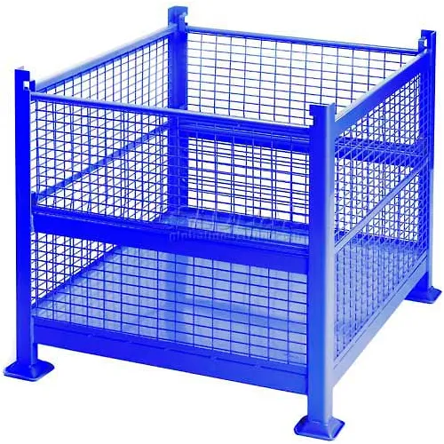 Davco Wire Mesh Steel Container R2GW-01 - 40-1/2"x34-1/2"x32" 2 Gates Blue