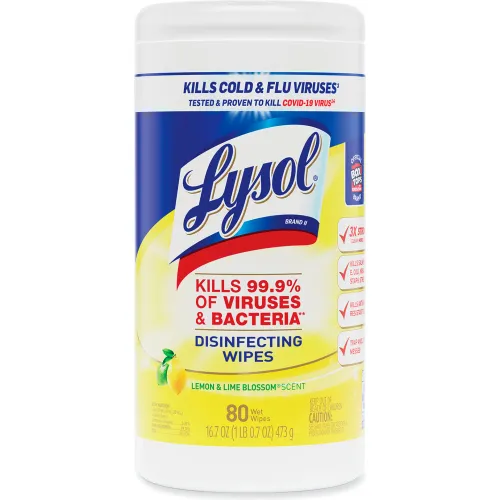Lysol® Disinfecting Wipes Lemon Lime Blossom, 80 Wipes/Can 6/Case ...