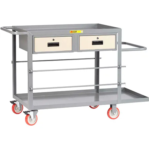 Little Giant® Wire Reel Electrician's Cart, 24"x48", 2 Drawers