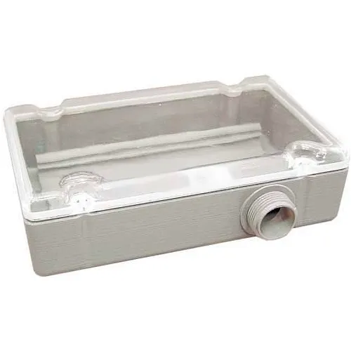 RIB® NEMA 1 Enclosure PE6000, Plastic, 4.28"H x 7"W x 2"D, Clear Lid
