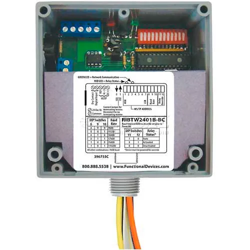 RIB® BacNet Enclosed Relay RIBTW2401B-BC, 20A, SPDT, 24VAC/DC/120VAC, W ...