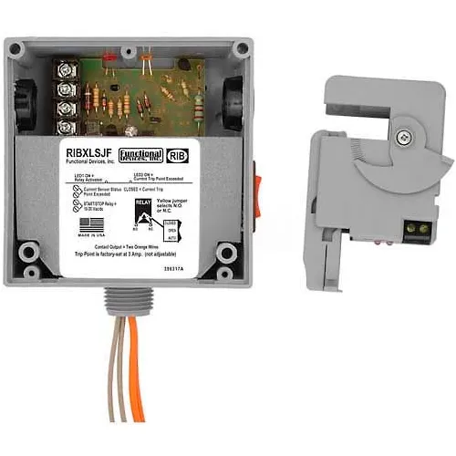 RIB® Enclosed Split-Core AC Sensor RIBXLSJF, Fixed, 10A, SPST, 10-30VAC ...