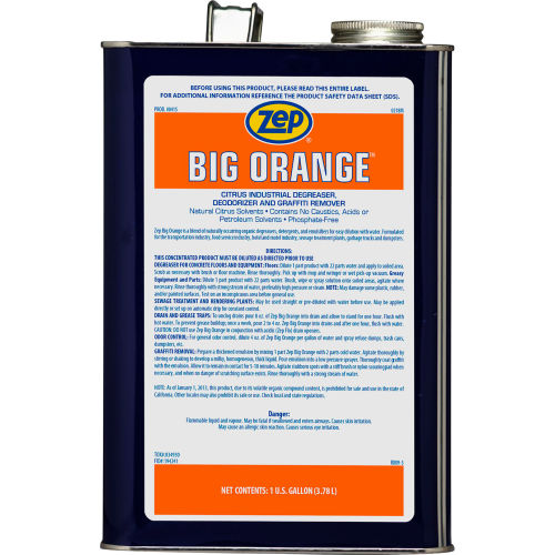 Zep Big Orange Liquid Citrus Solvent Degreaser, Gallon Bottle, 4 ...