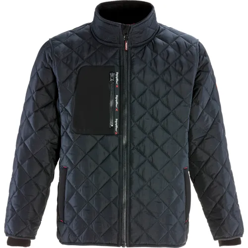 RefrigiWear® Men's Diamond Quilted Jacket, 5XL, Black