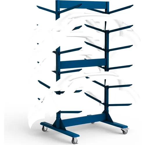 Rousseau Metal Freestanding Mobile Bumper Rack, 6 Levels, 45"W x 42"D x ...
