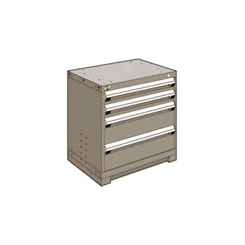 Rousseau Metal Heavy Duty Modular Drawer Cabinet 4 Drawer Bench High 30"W - Light Gray