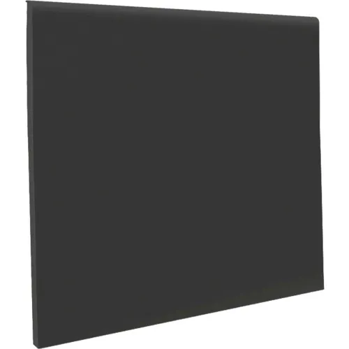 Thermoplastic No Toe Rubber Wall Base 4" x 48" Black Brown