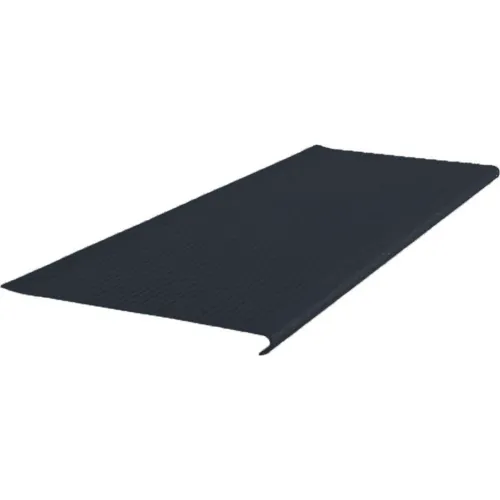 Vinyl Light Duty Ribbed Stair Tread Round Nose 12.34" x 42" Black