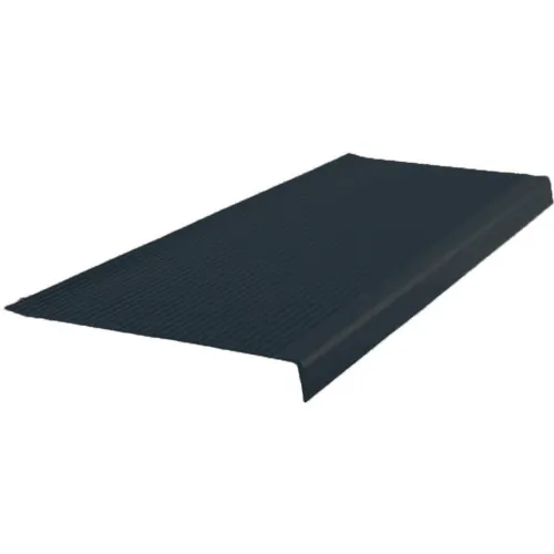 Vinyl Light Duty Ribbed Stair Tread Square Nose 12.41" x 48" Black