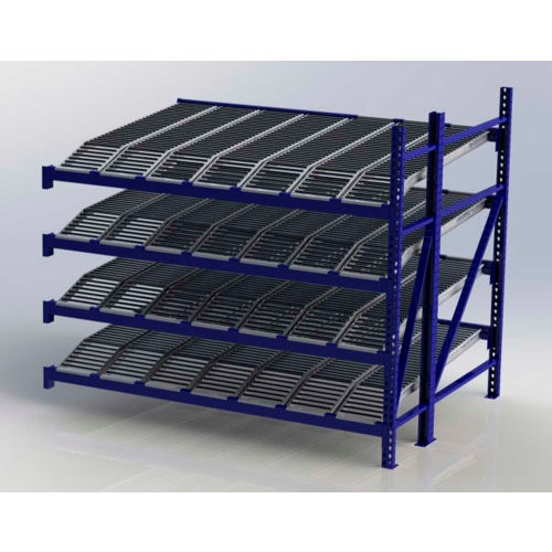 UNEX RR99K2R8X6-A Gravity Rack with Knuckled Span-Track Add-On 96"W x ...