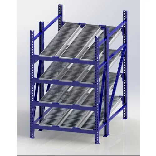 UNEX RR99S2R4X6-S Gravity Flow Roller Rack with Span Track Starter 48"W ...